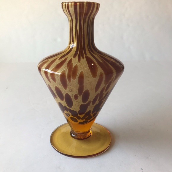 Accents | Vintage Amber Glass Tortoise Shell Vase | Poshmark